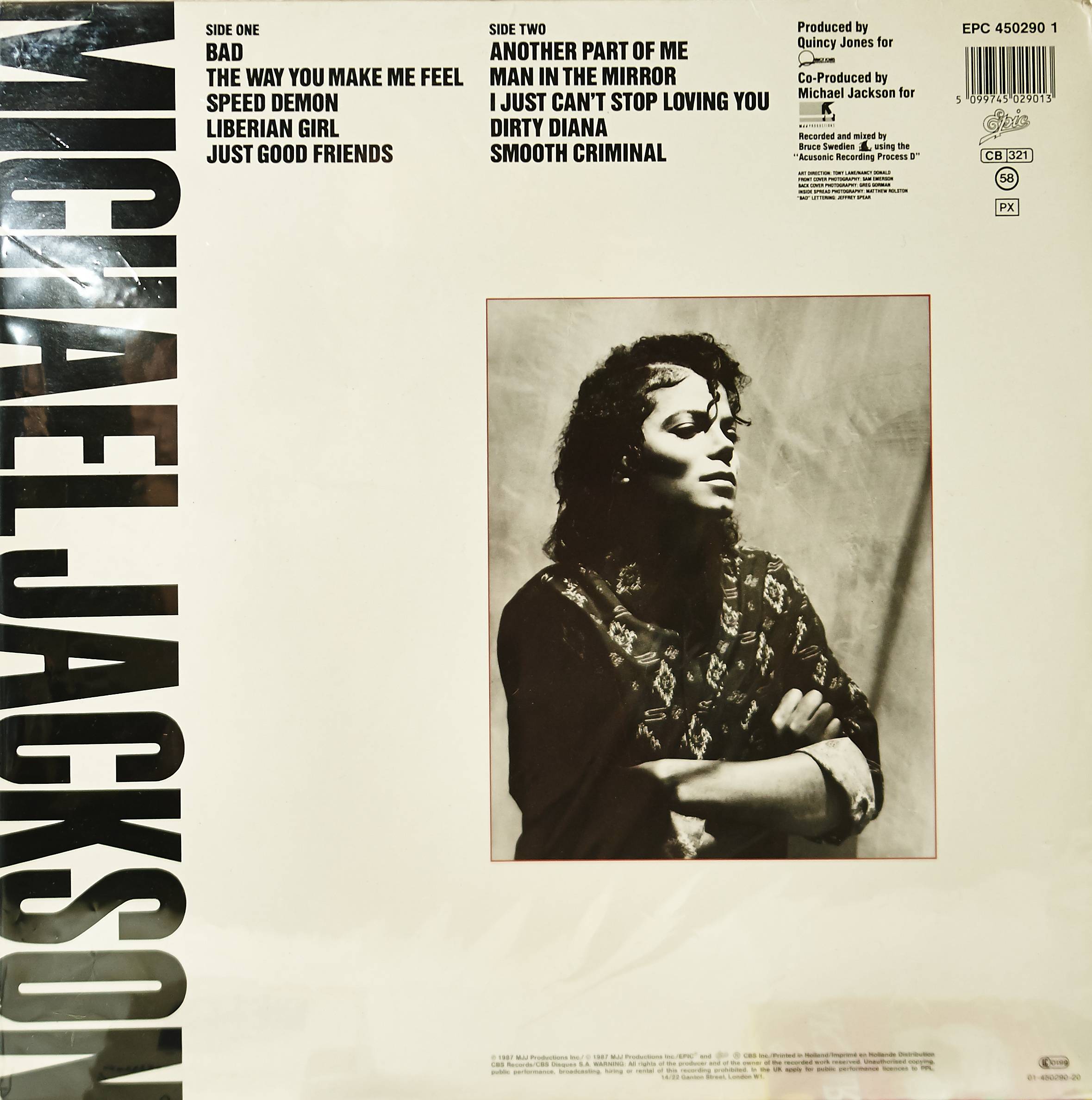 Michael Jackson Bad : LP Back nl | CD Covers | Cover Century | Over 1. ...